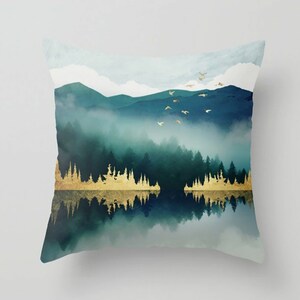 Landscape Mountain Pillow Cover, Abstract Landscape Pillow Case ...