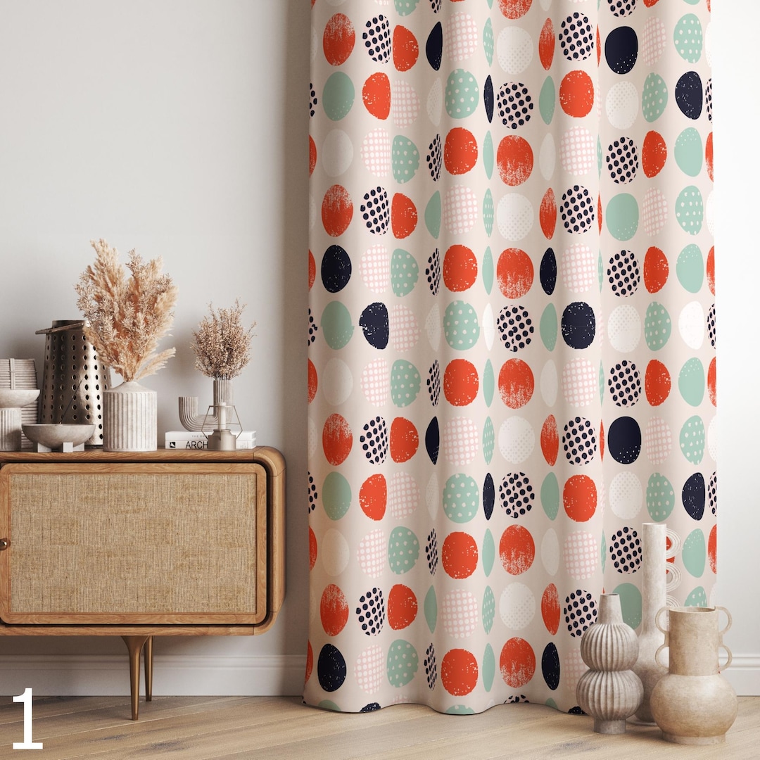 70s Retro Panel Curtains, Retro Blackout Curtain Panels, Mid Century ...