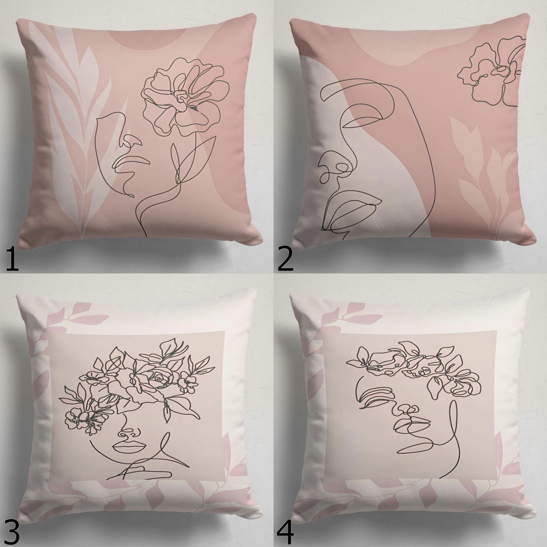Modern Minimalist Abstract Pillow Covers, Abstract Face Pillowcase ...