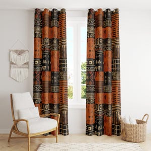 Tribal Ethnic Curtains, African Curtain Panels, African Tribal Curtain ...