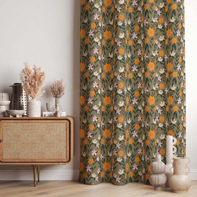 Floral Curtains - Etsy