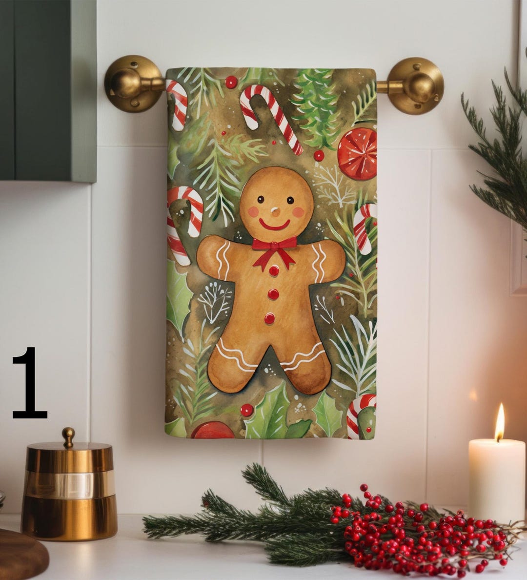 Gingerbread Man Tea Towels, Christmas Gingerbread Man Kitchen Towels ...