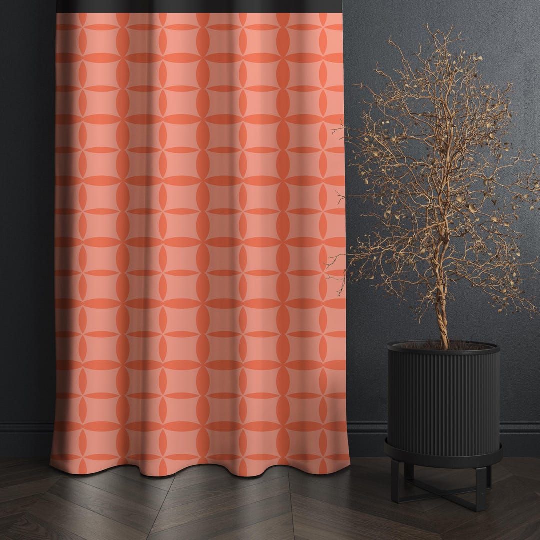 Modern Panel Curtains, Peach Fuzzy Colors Blackout Curtain Panels ...