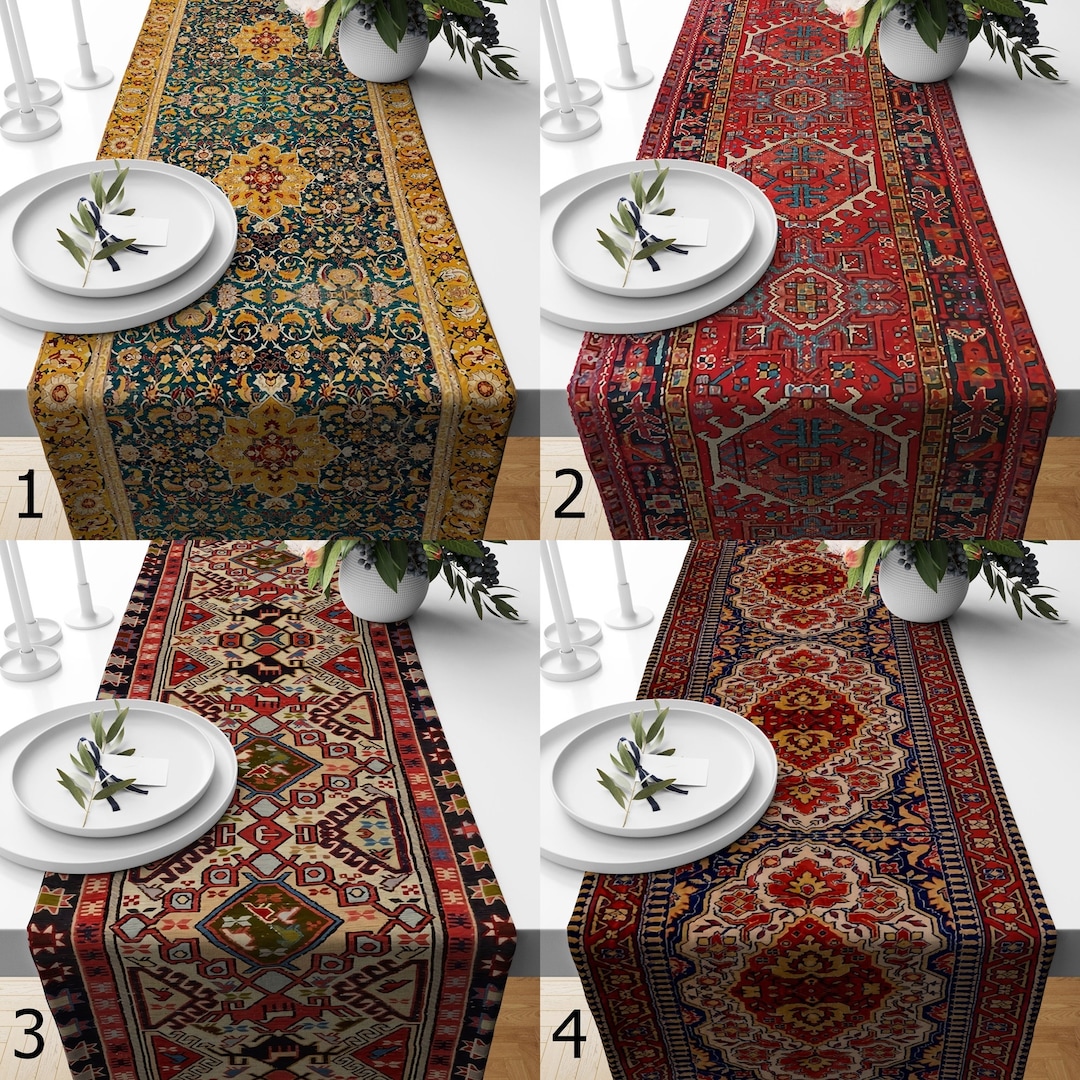 Ethnic Table Runners, Rug Printed Table Runners, Ethnic Style Table ...