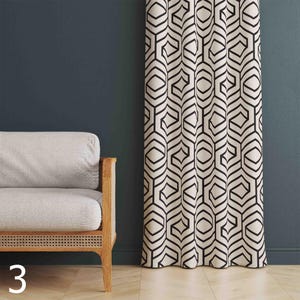 Modern Pattern Curtains, Geometric Curtain Panels, Art Deco Curtains ...