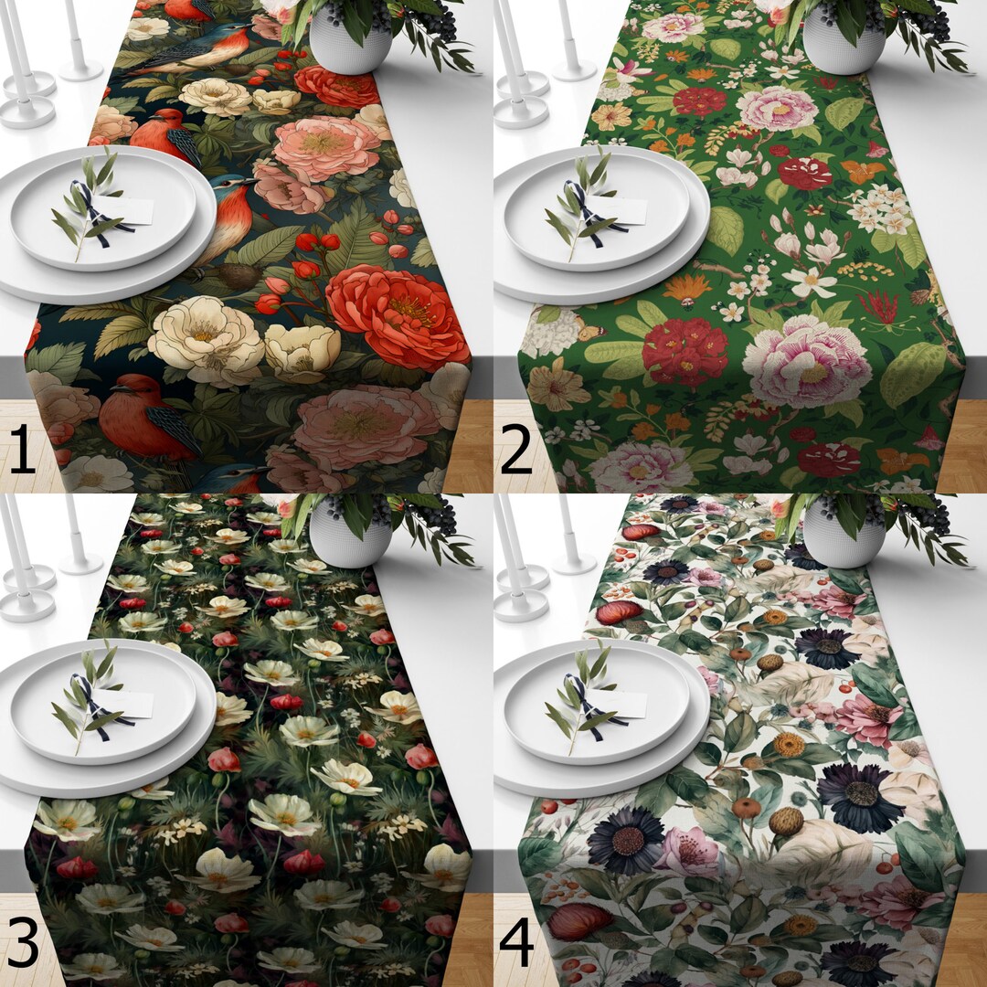 Floral Table Runner, Wildflowers Table Runners, Flowers Table Runners ...