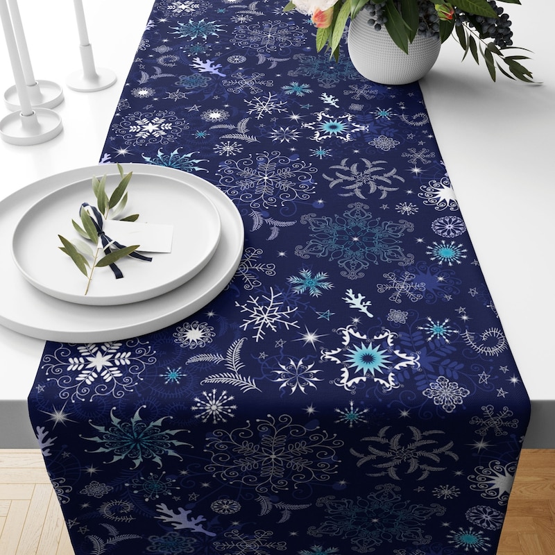 Blue Table Runner - Etsy