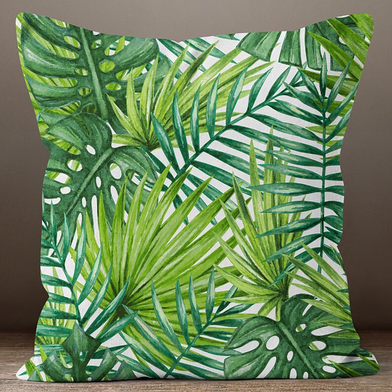 Green Tropical Palm Tree Decorative Throw Pillow Case Green - Etsy