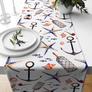 Nautical Table Runner, Elegant Table Runners, Beach House Table Runner ...