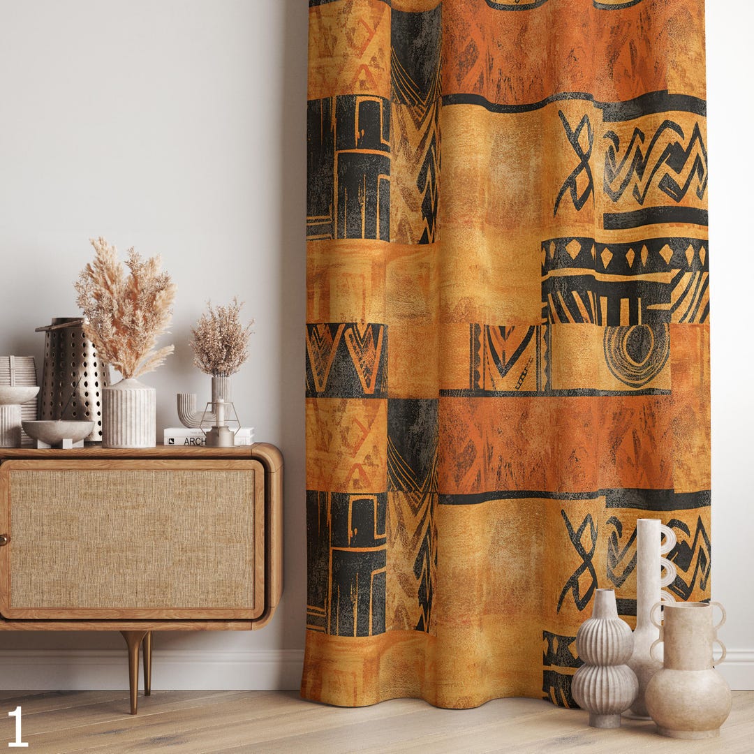 Ethnic Curtain, Mudcloth Drapes, Authentic Design Curtains, African ...