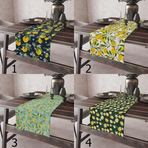 Lemon Table Runners, Farmhouse Lemon Table Runners, Lemon Citrus ...
