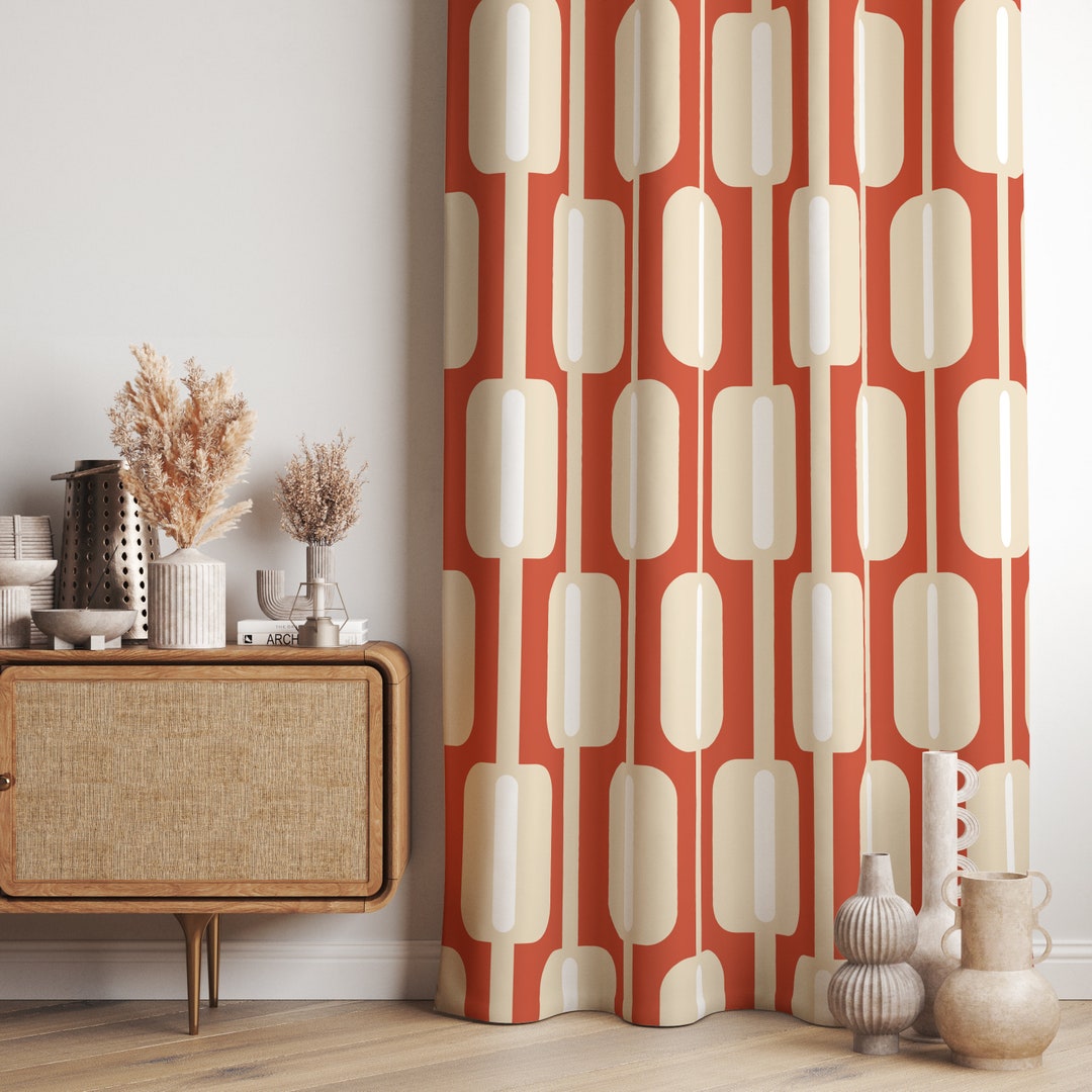 Art Deco Curtains, Mid Century Modern Curtains, Funky Retro Curtain ...