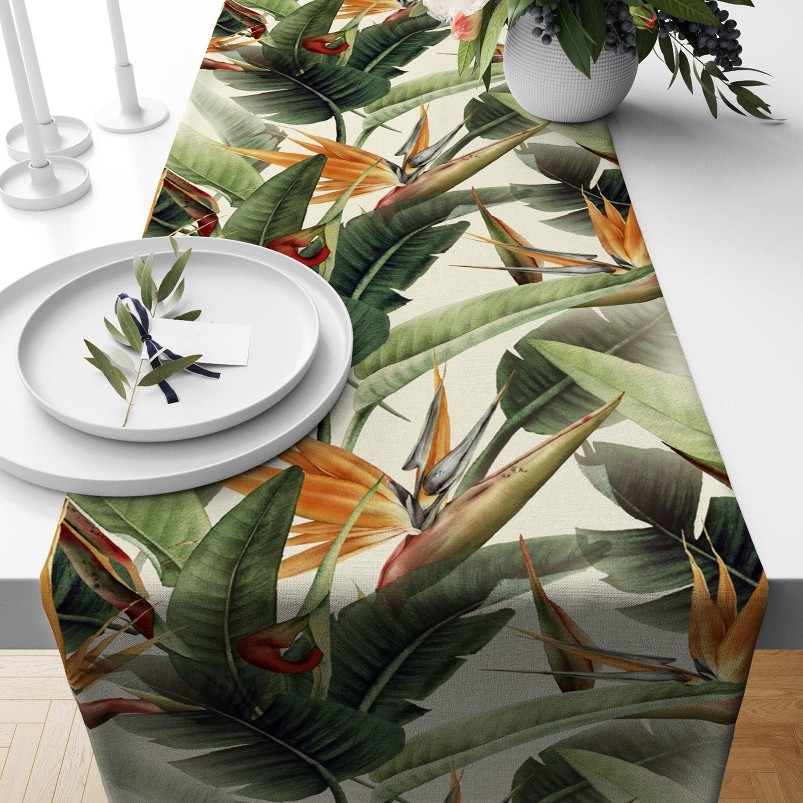 Tropical Table Runners, Flamingo Table Runner, Summer Decor Table ...