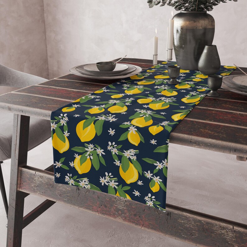Lemon Table Runners, Farmhouse Lemon Table Runners, Lemon Citrus ...