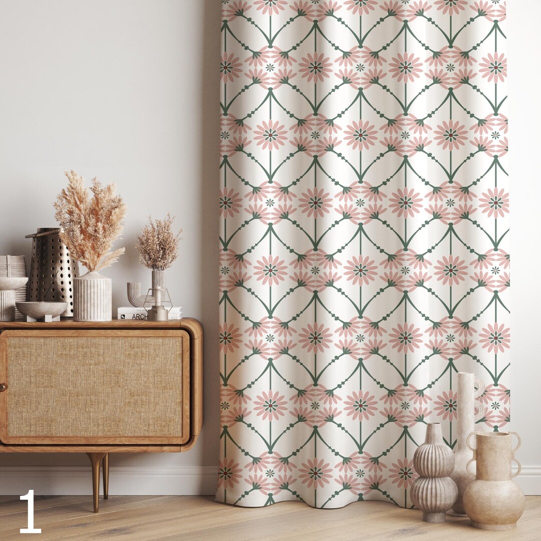 MCM Curtains, Mid-century Modern Window Curtains, Retro Geometric ...