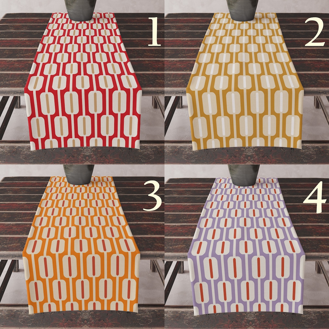 Mid Century Modern Table Runners, Mcm Table Runner, 70s Bohemian Table ...