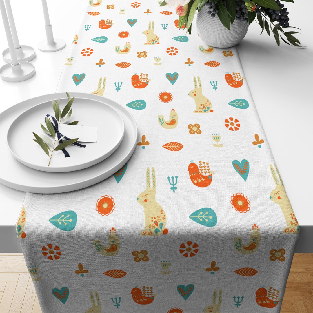 Easter Rabbit Table Runners, Easter Bunny Table Runner, Colorful Easter ...