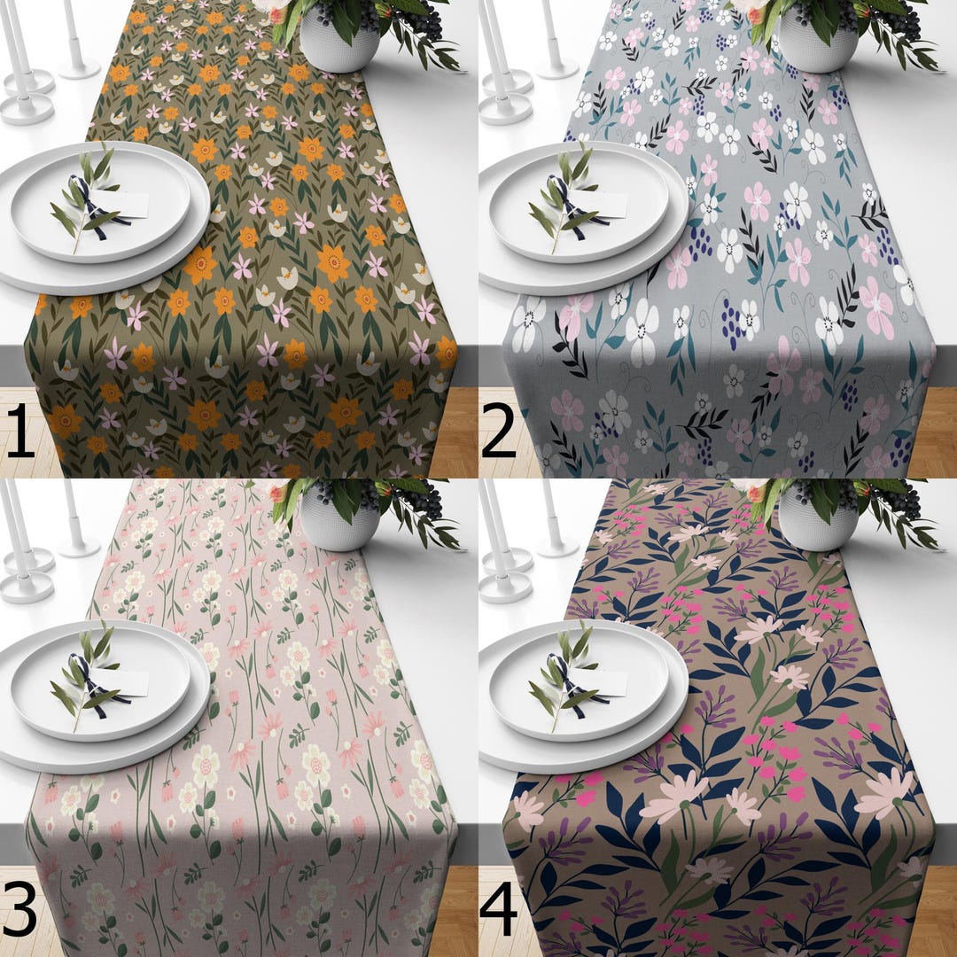 Wildflowers Table Runner, Floral Table Runners, Flowers Table Runner ...
