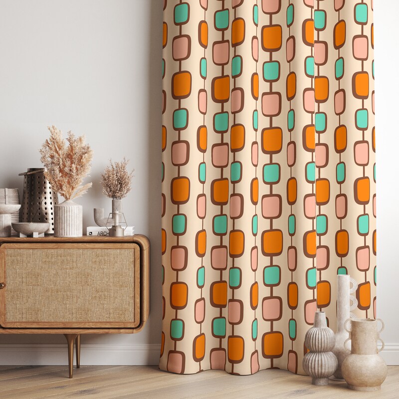 Geometric Curtains - Etsy