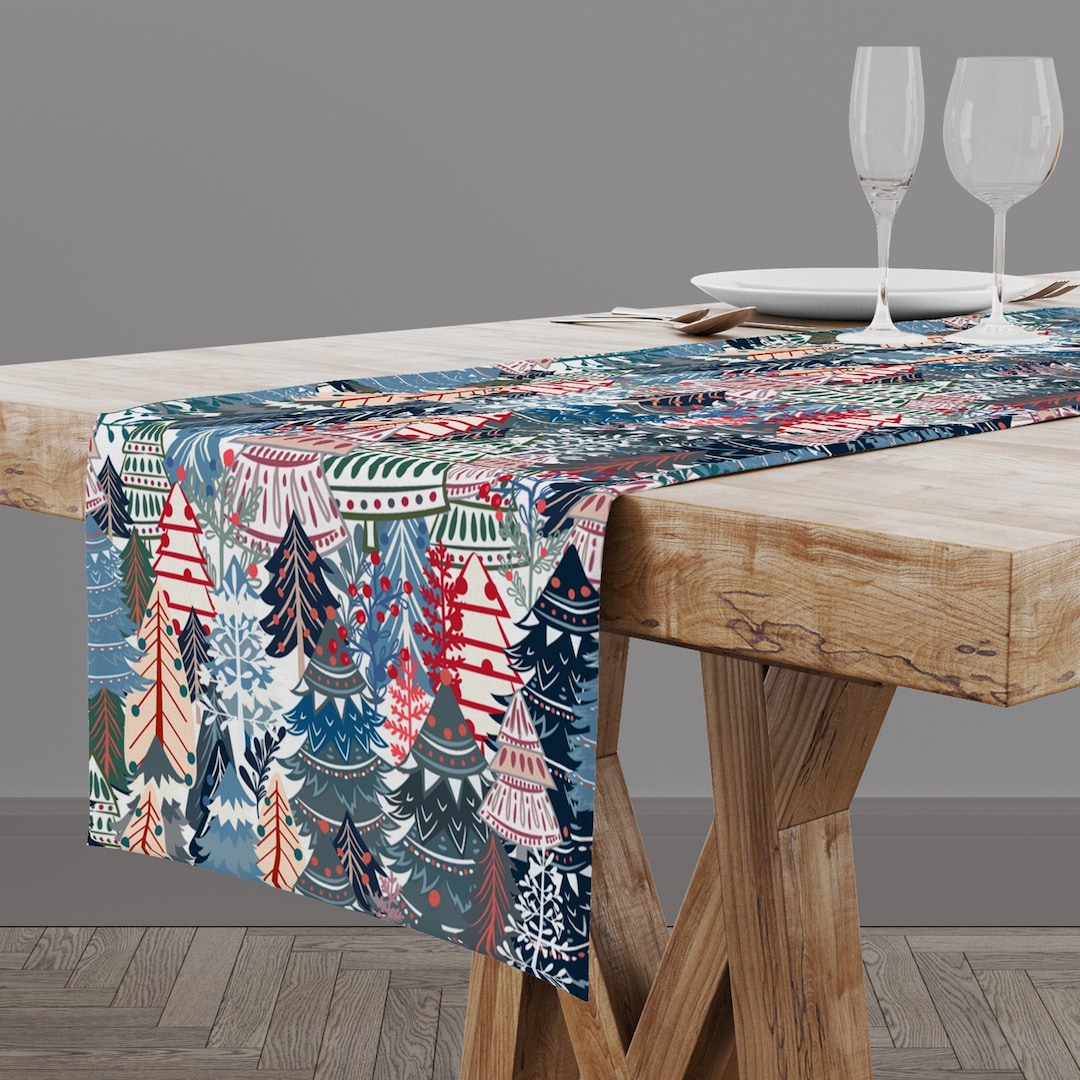 Christmas Tree Table Runner Xmas Table Runner Kitchen Pine - Etsy UK
