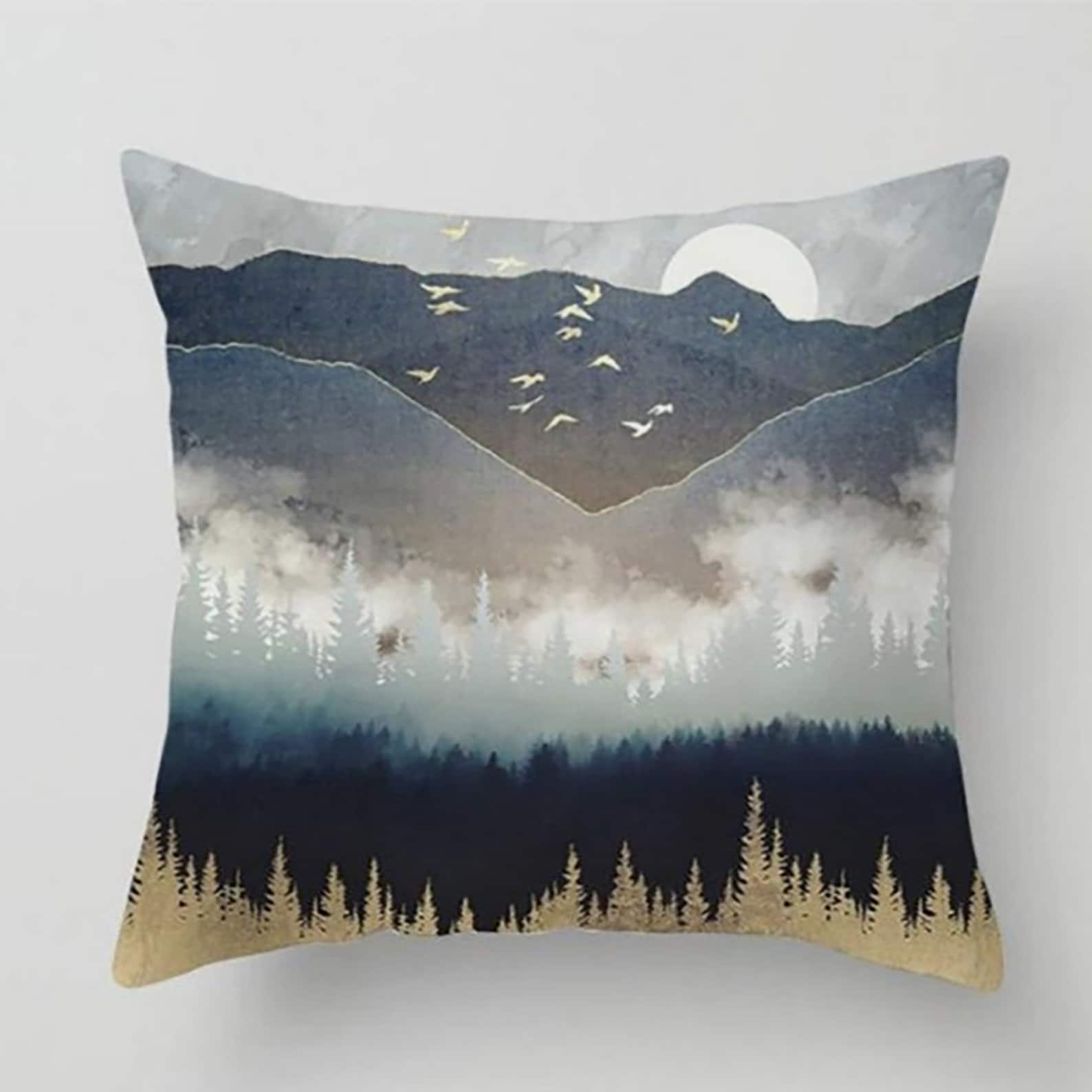 Landscape Mountain Pillow Cover, Abstract Landscape Pillow Case ...