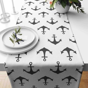 Nautical Pattern Table Runner, Coastal Themed Runners, Maritime Decor ...
