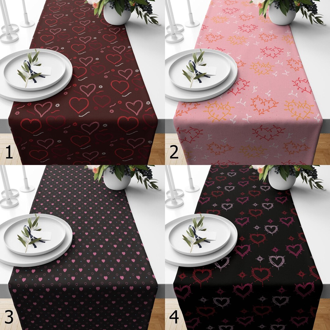 Valentine's Day Table Runner, Love Table Runners, Hearts Table Runners ...