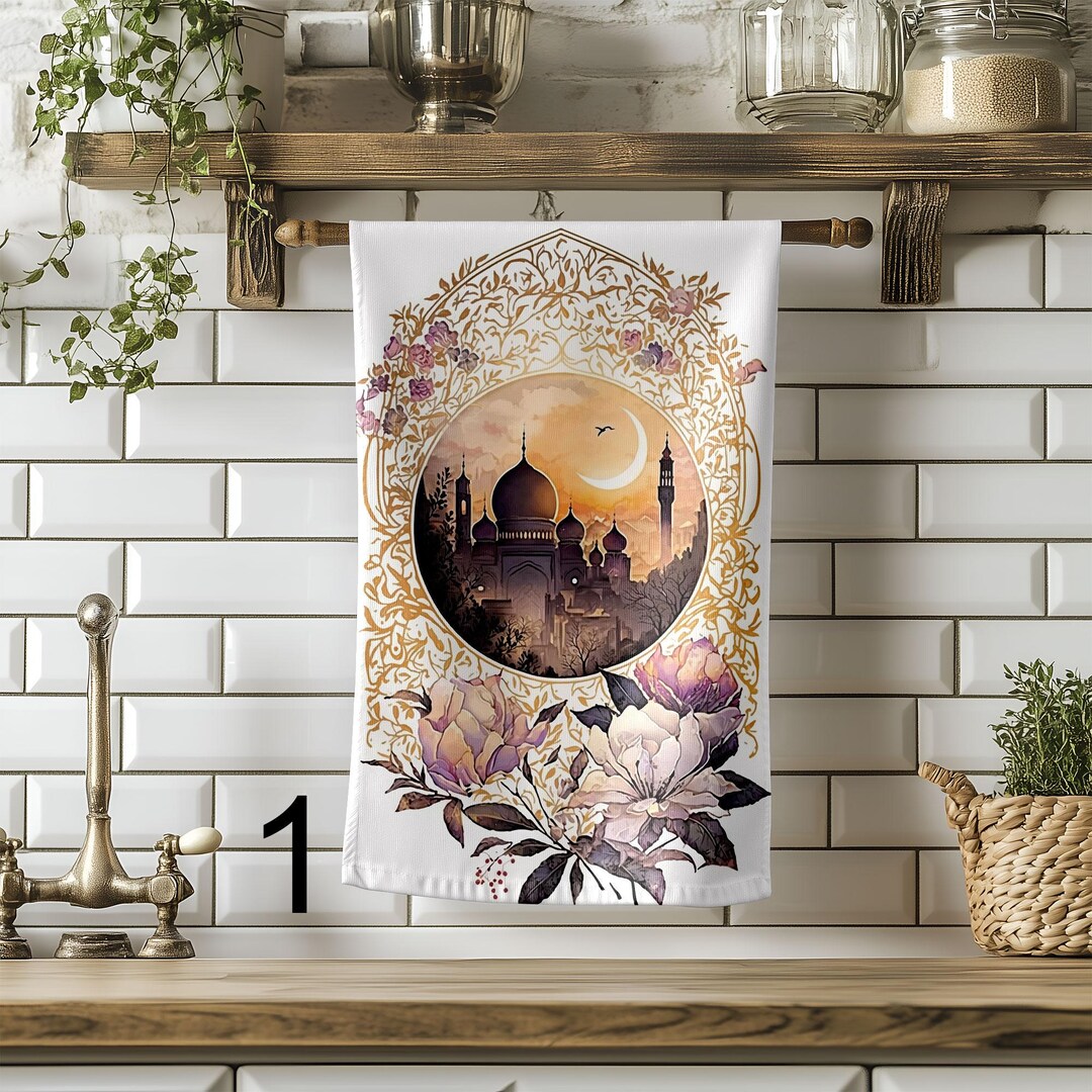 Ramadan Kitchen Towels, Islamic Design Tea Towels, Ramadan Kareem Hand ...