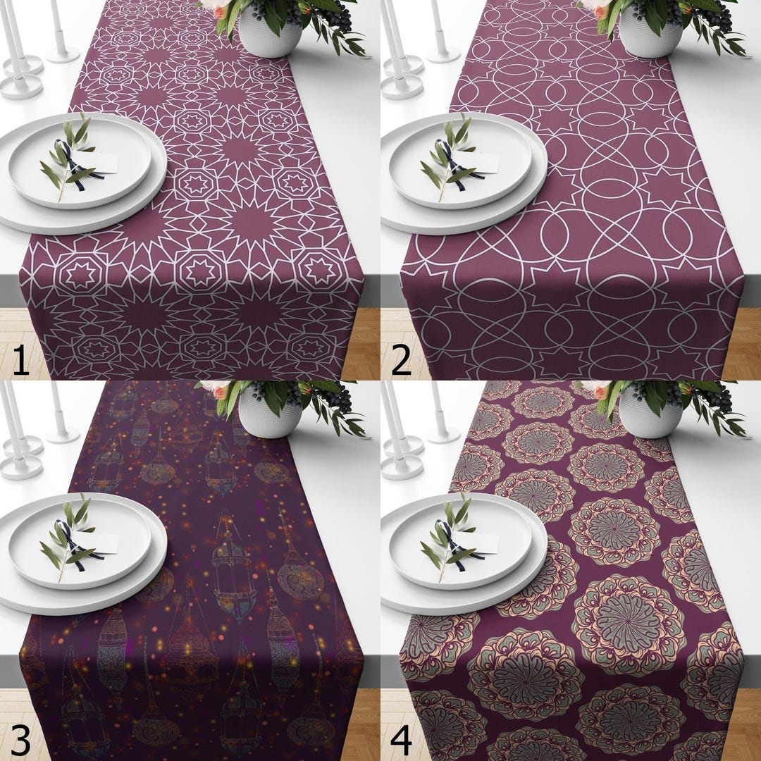 Authentic Arabian Style Table Runner, Islamic Geometric Table Runner ...
