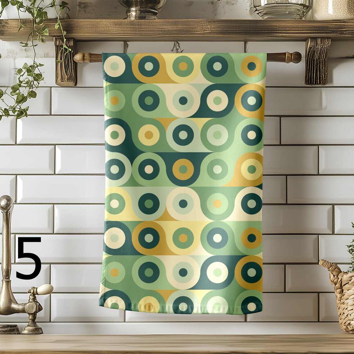 Retro Tea Towels, Mid Century Modern Dish Towels, Geometric Kitchen ...
