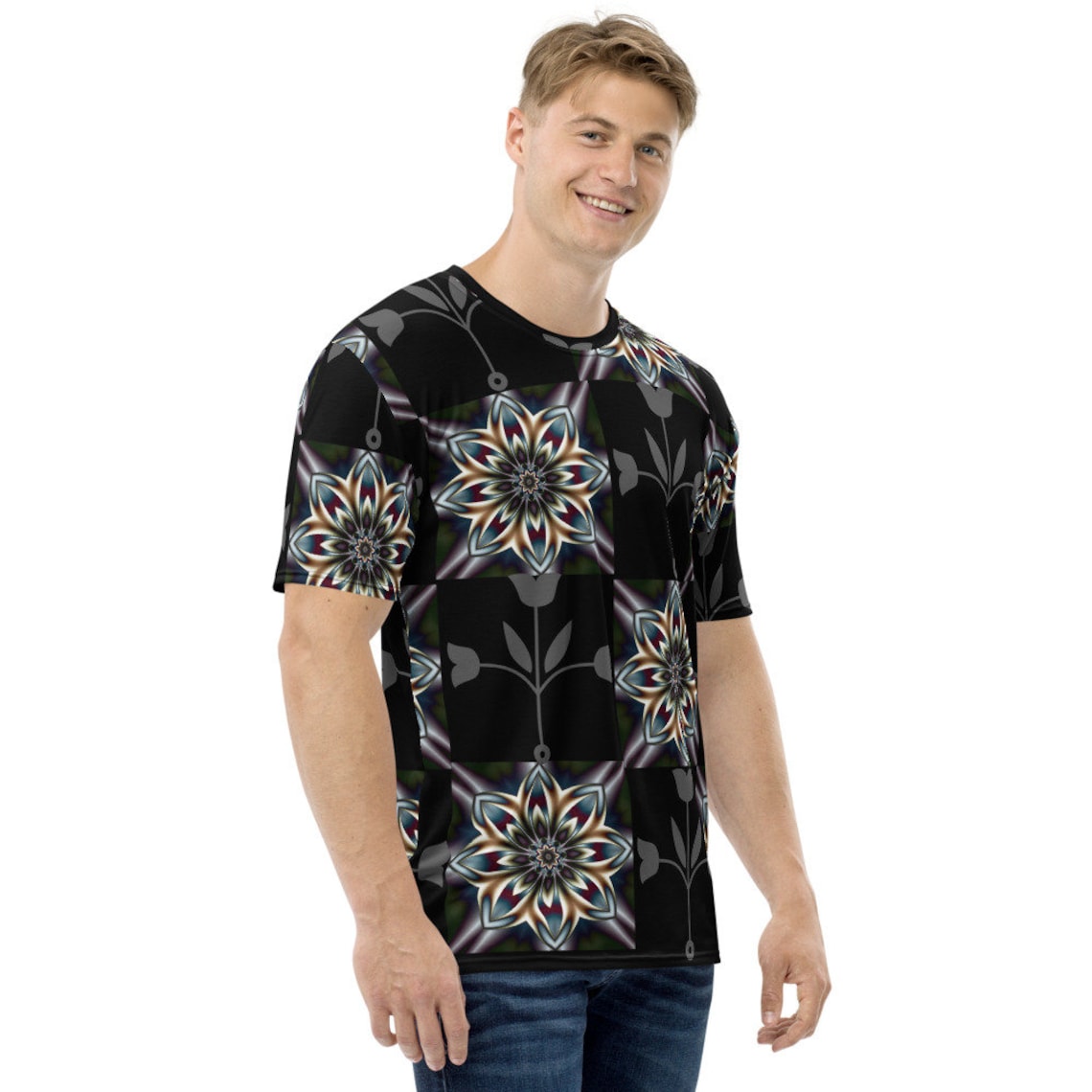 Black Pattern T-shirt - Etsy