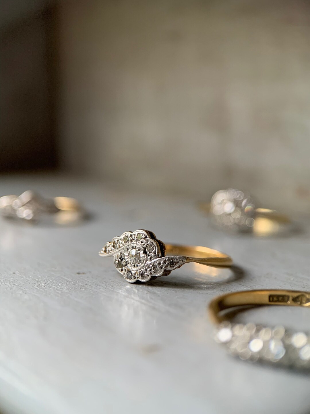 Antique 18ct Gold & Platinum Illusion Set Diamond Ring - Etsy