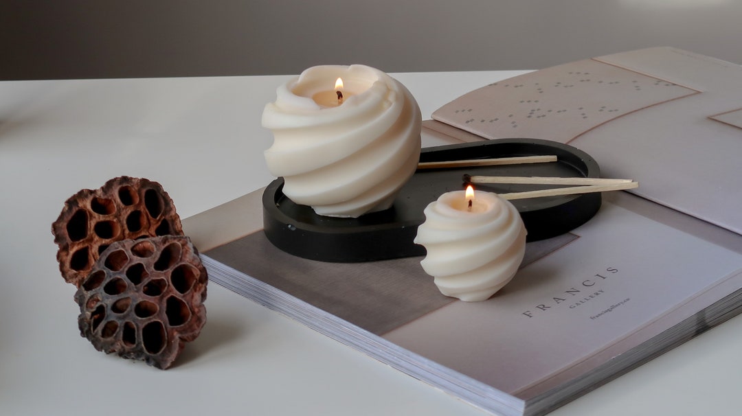 Large Sphere Candle | Swirl Candle | Twisted Candle | Sphere Candle ...