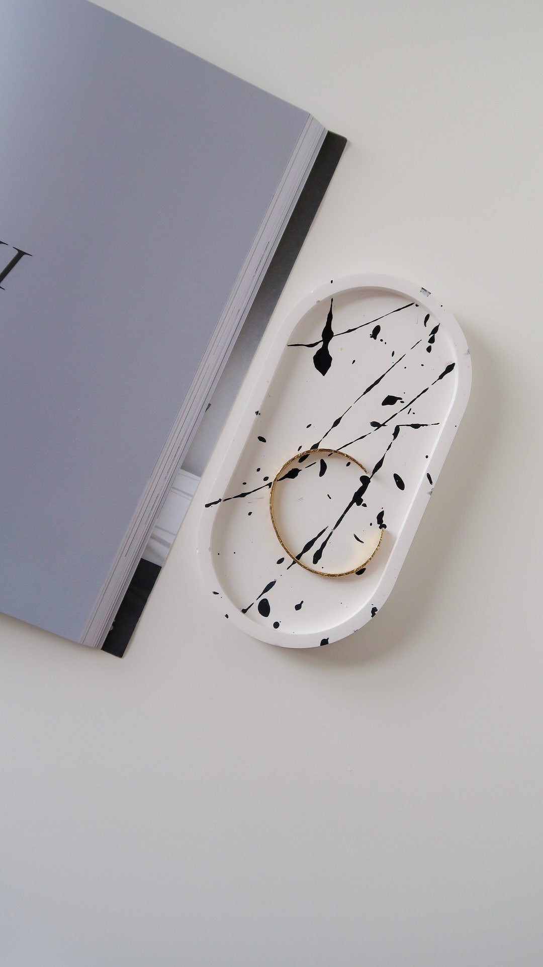 Oval Tray Splatter Tray Splatter Effect Concrete Tray Trinket Tray ...