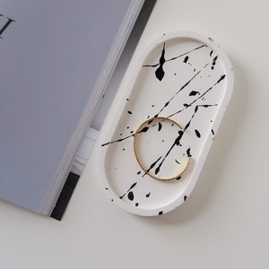 Oval Tray Splatter Tray Splatter Effect Concrete Tray Trinket Tray ...