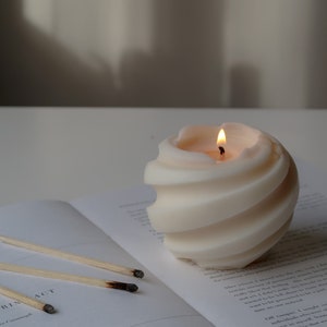 Large Sphere Candle | Swirl Candle | Twisted Candle | Sphere Candle ...