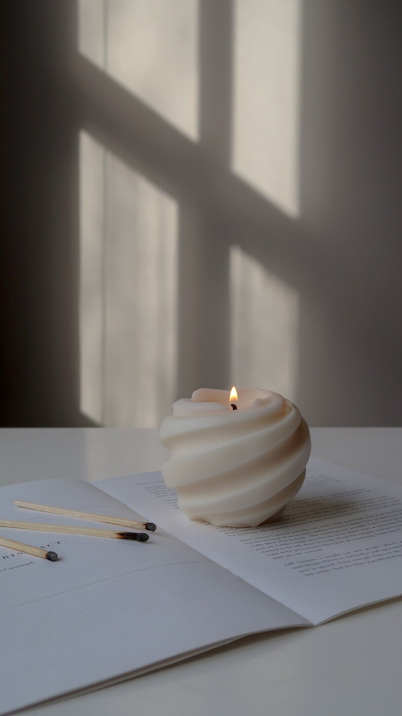 Large Sphere Candle Swirl Candle Twisted Candle Sphere - Etsy