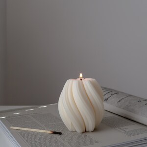 Swirl Candle swirl Ribbed Candle Twisted Candle Unique Shaped Candle ...