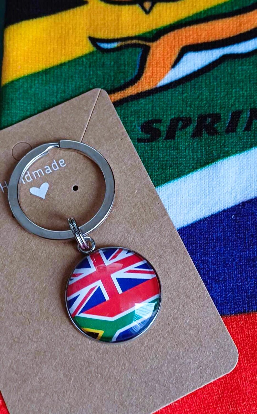 South African and Union Jack Keyring, Union Jack and South Africa Flag ...