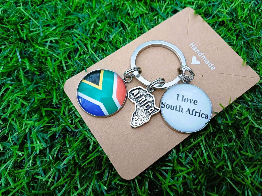 I Love South Africa and South Africa Flag Keyring. South African ...