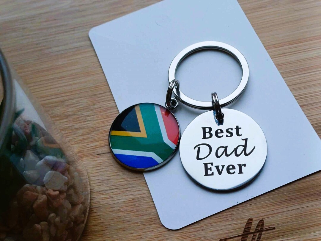 Dad Keyring With South African Flag, Dad Keyring, South African Dad ...