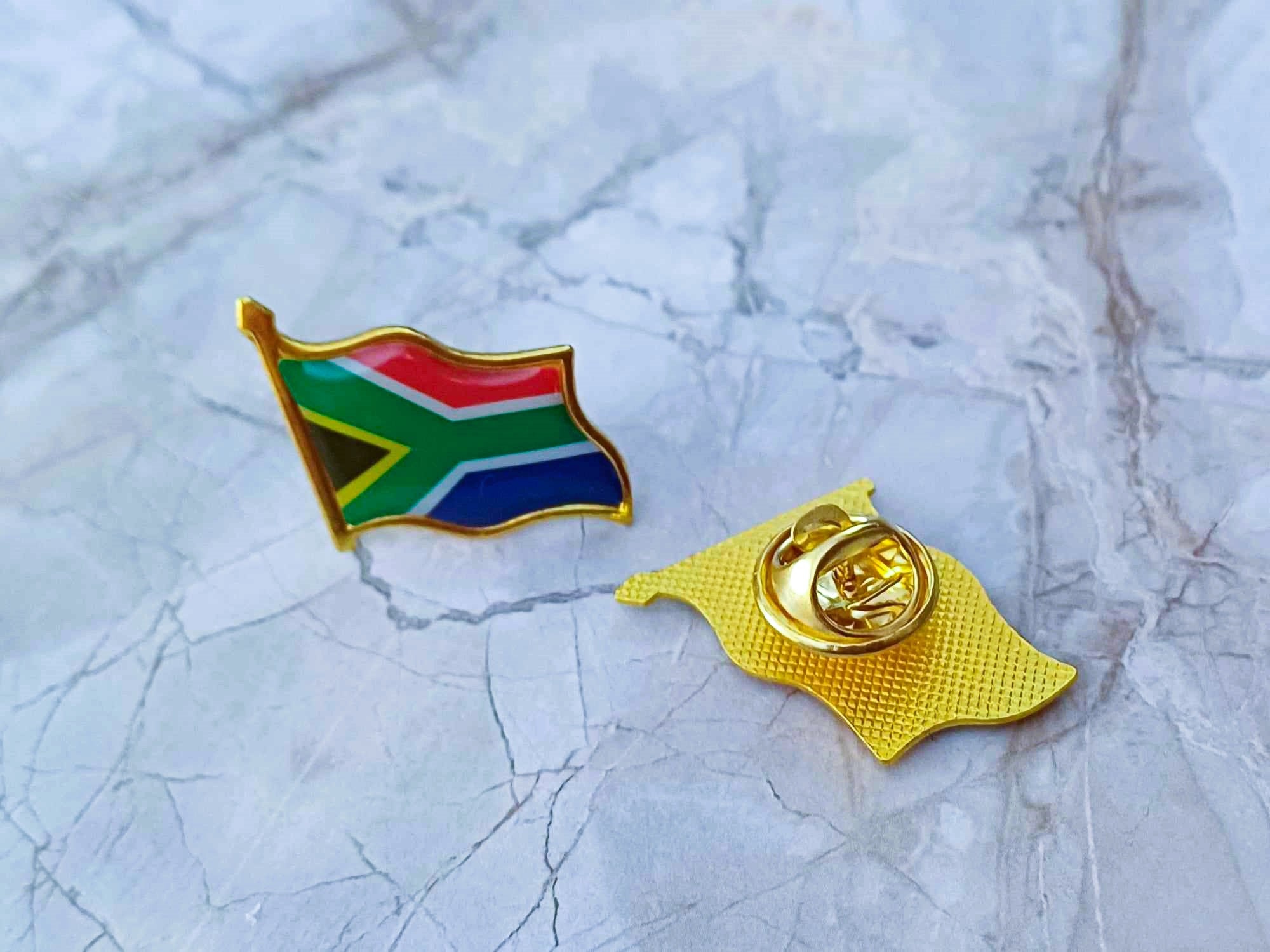 South Africa African Flag Lapel Pin Badge, South African Flag Brooch ...