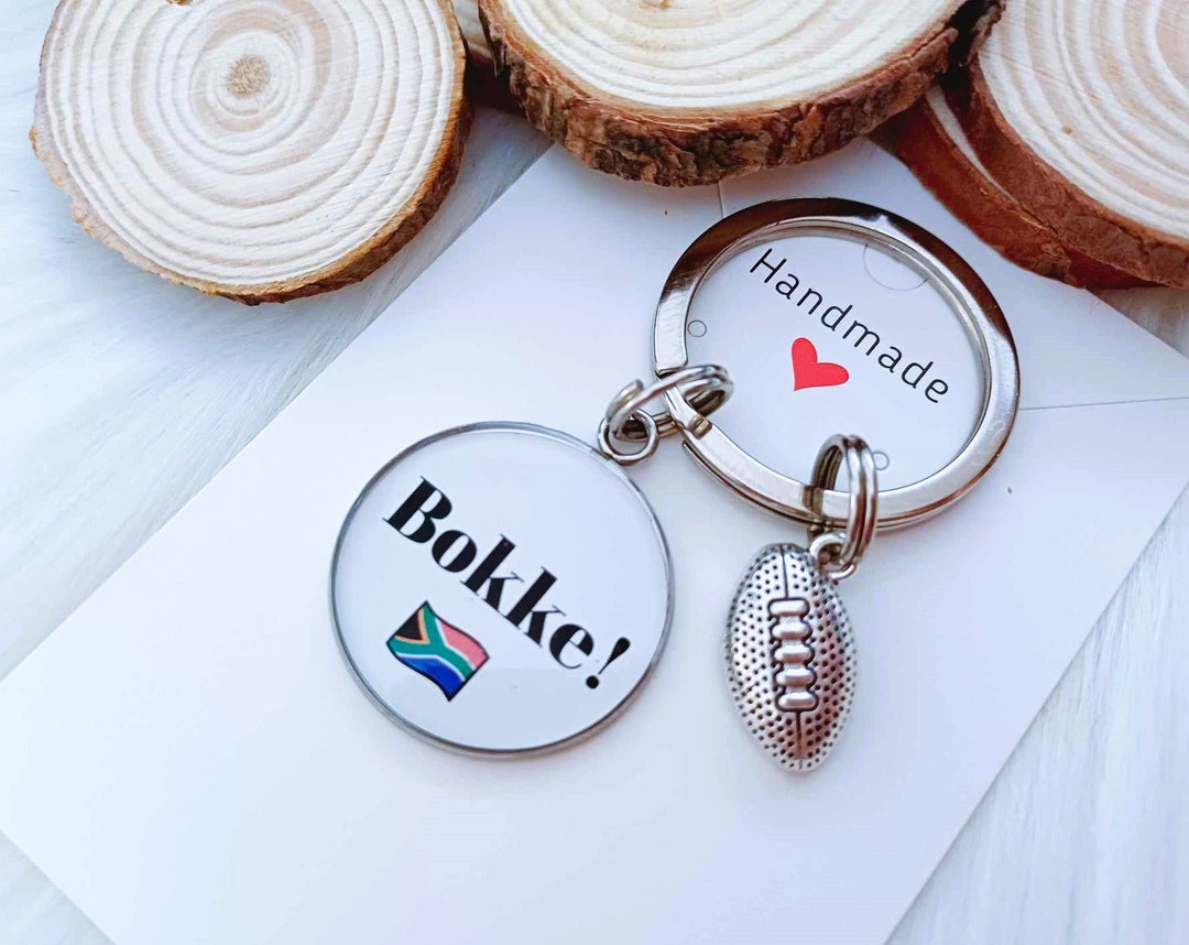 Springbok Bokke Rugby Keyring, South African Bokke Keyring, Rugby World ...