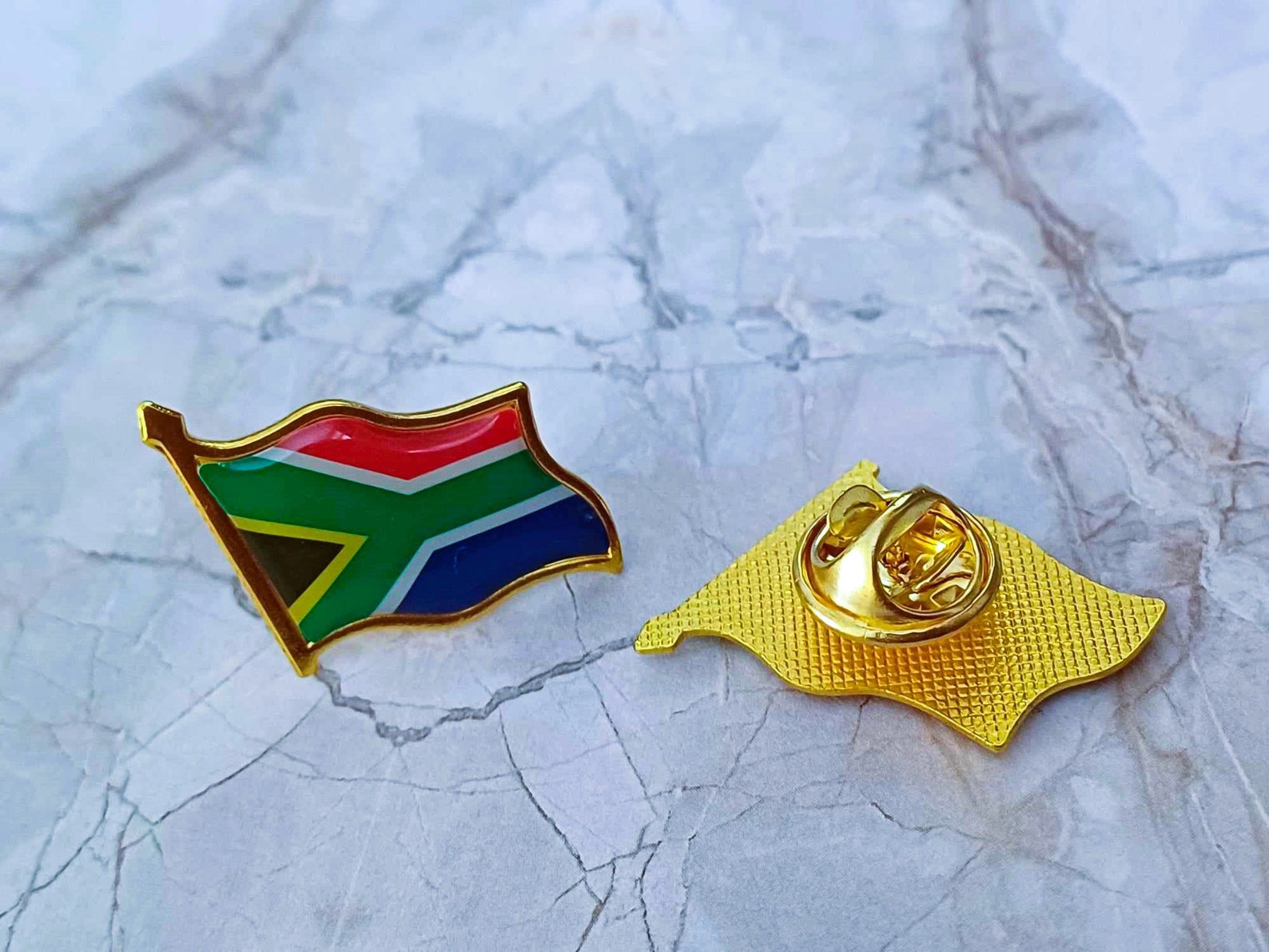 South Africa African Flag Lapel Pin Badge, South African Flag Brooch ...