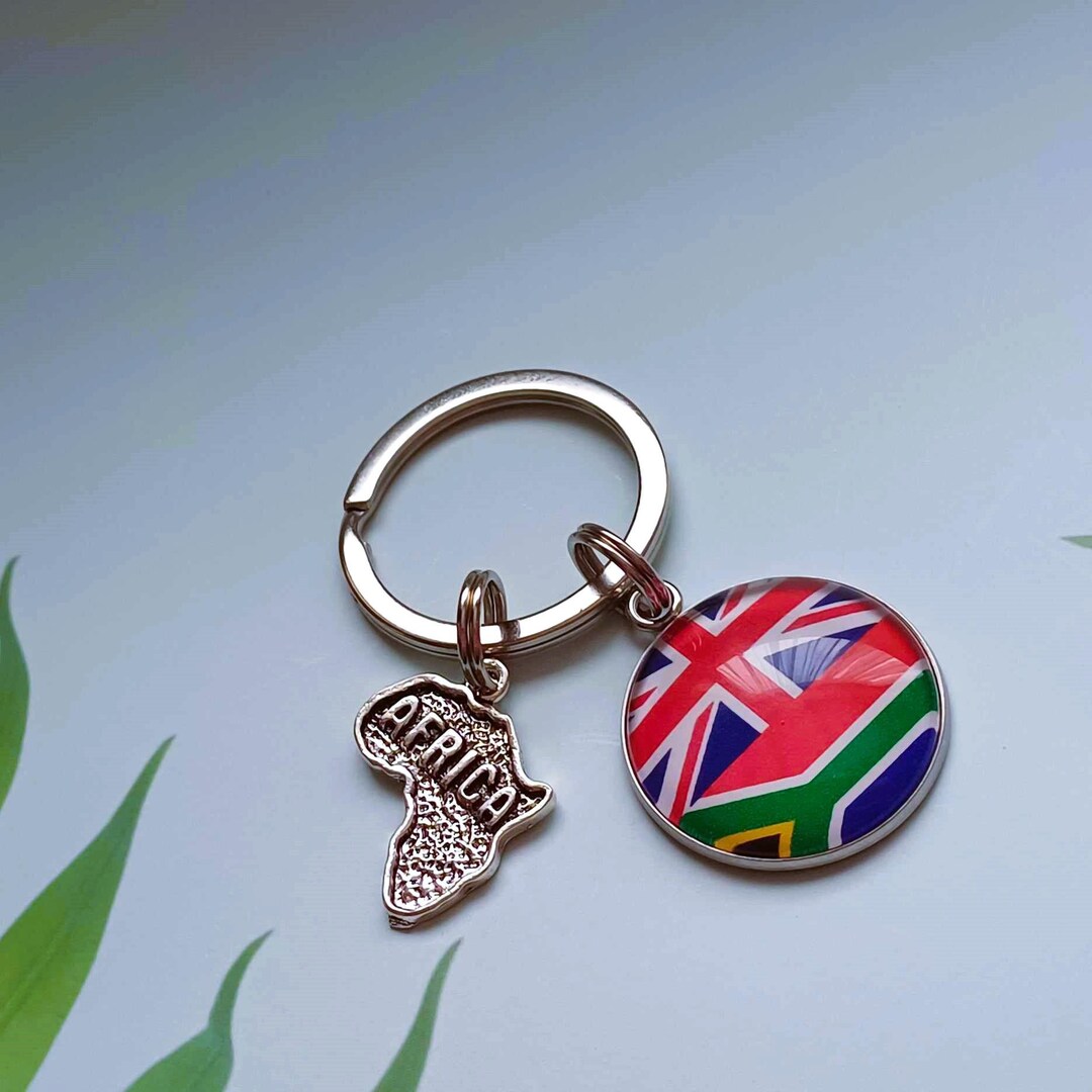 South African and Union Jack Keyring, Union Jack and South Africa Flag ...