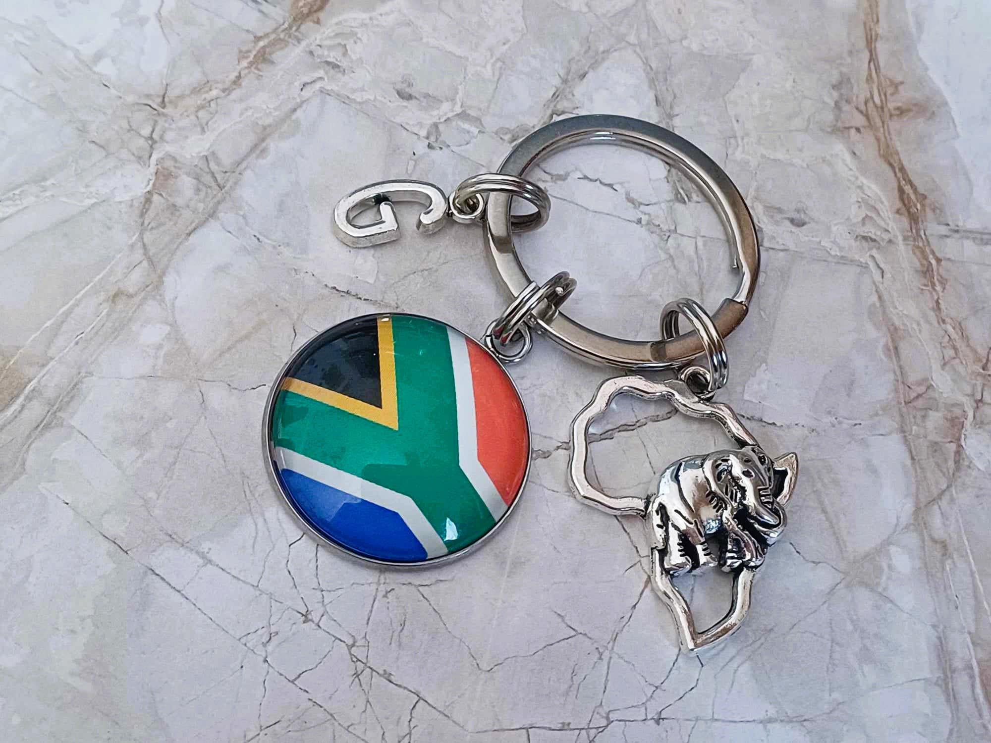 South African Keyring Letter Personalized, Africa Charm Keyring. South ...