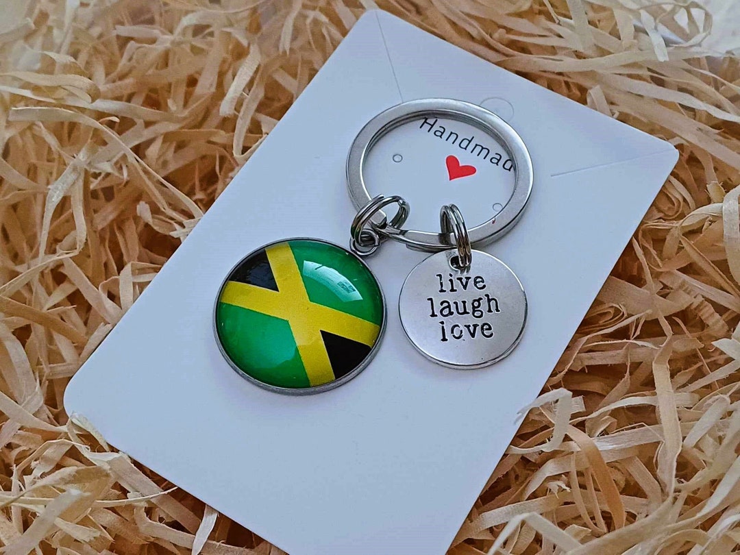 Jamaica Keyring , Jamaica Keychain, Jamaica Flag Bagcharm, Jamaica Flag ...