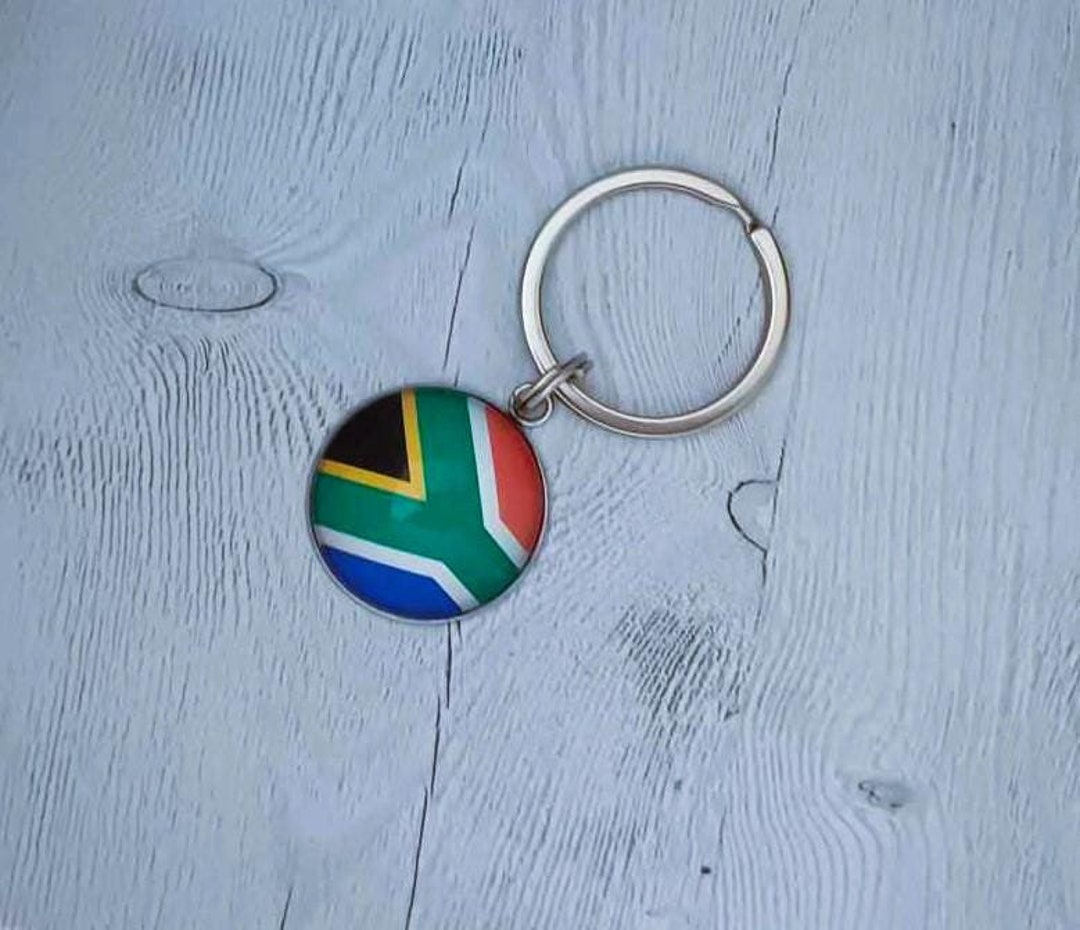 South African Flag Keyring, South African Flag Domed Keyring, South ...