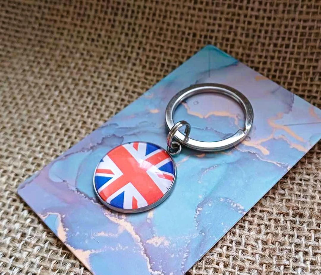 Union Jack Flag Keyring Letter Personalized, Union Jack Charm Keyring ...