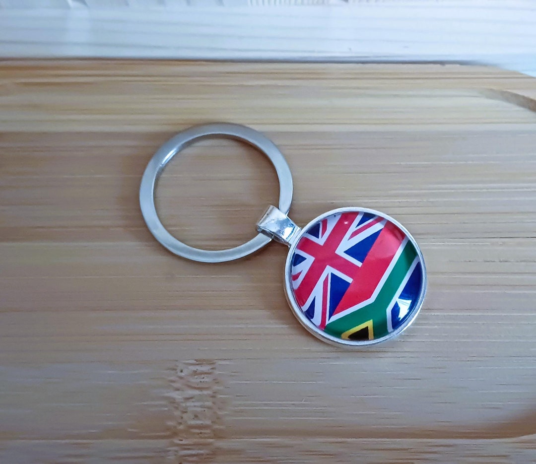 South African and Union Jack Keyring, Union Jack and South Africa Flag ...